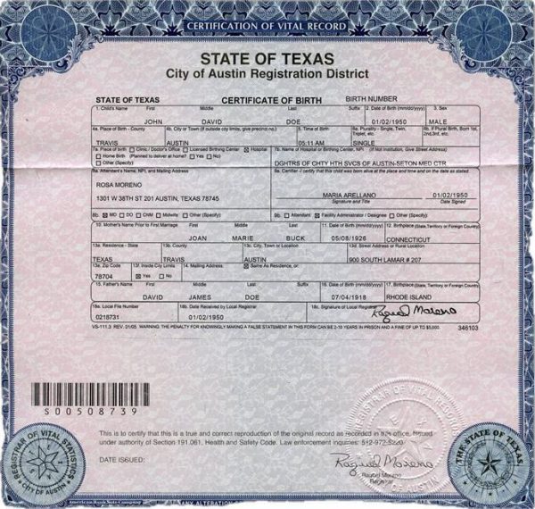 How to Get a Texas Birth Certificate - The Octapus Tickets Experts